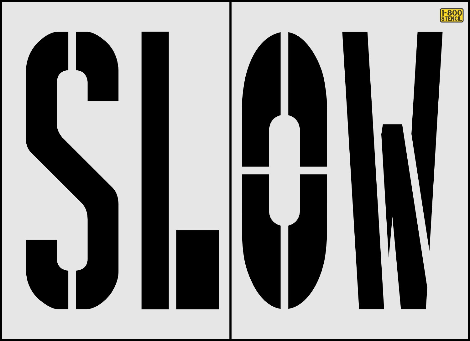 36" Seattle DOT Wording SLOW Stencil - 1-800-Stencil