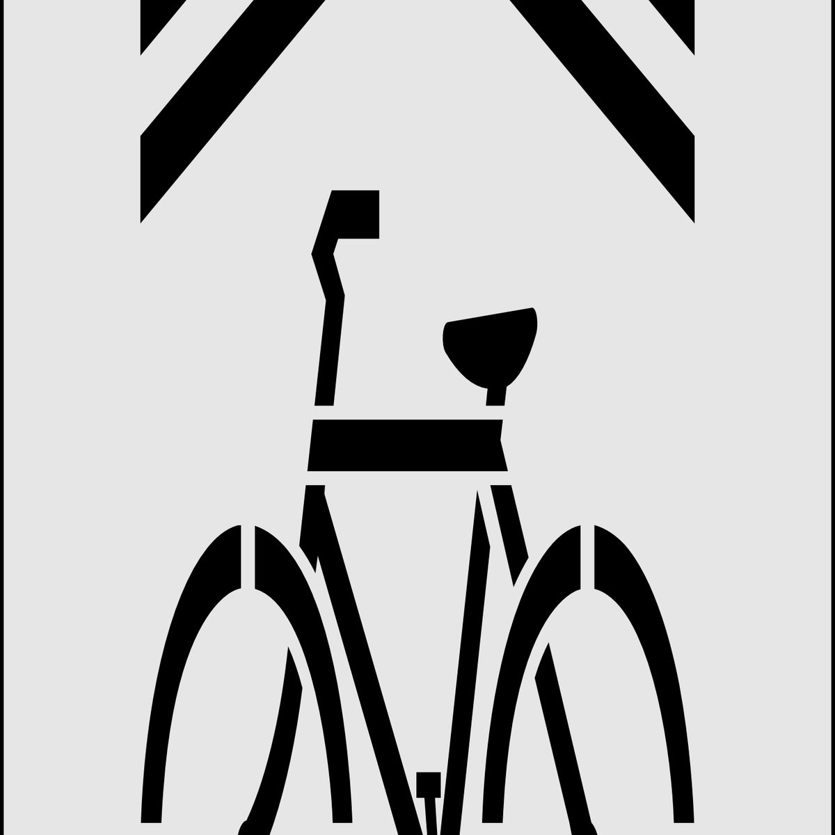 112" Seattle DOT Bike Symbol w/ Chevron Stencil — 1-800-Stencil