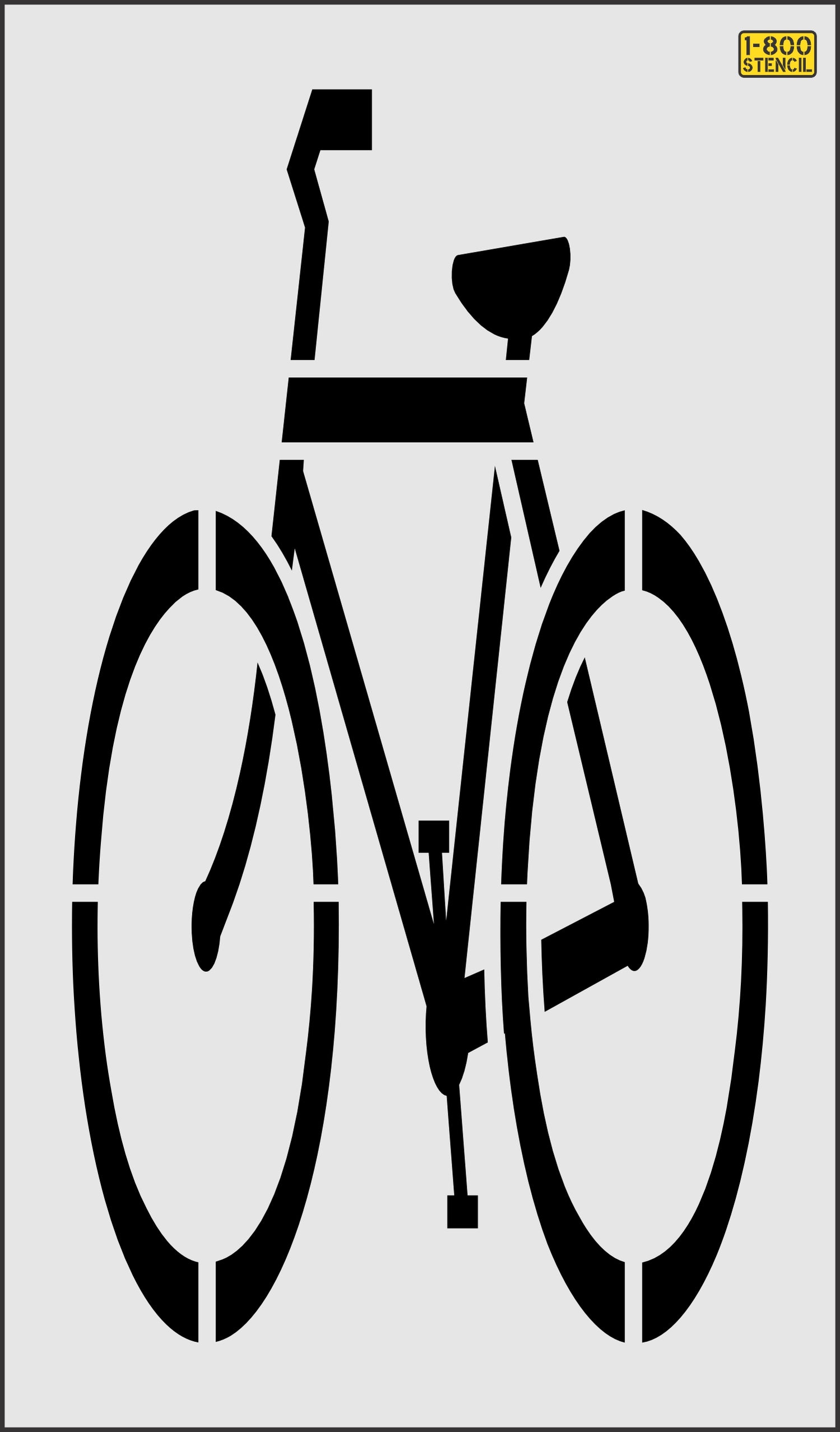 72" Seattle DOT Bike Lane Symbol Stencil - 1-800-Stencil