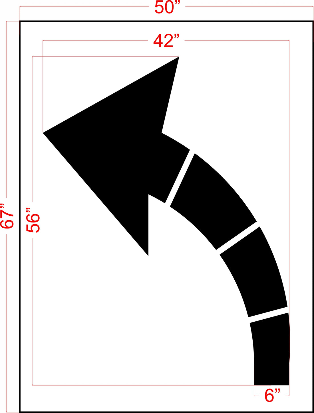 56" Seattle DOT Turn Arrow Stencil