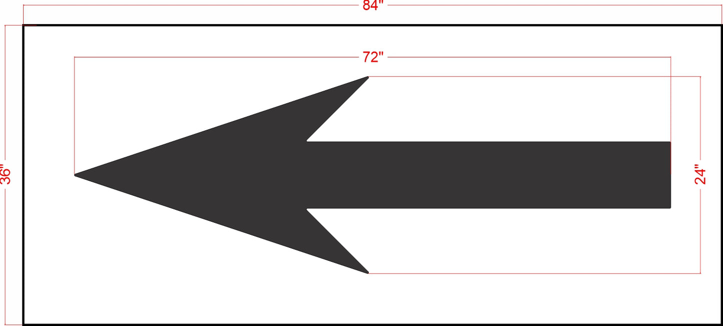 72" Tennessee DOT Bike Lane Straight Arrow Stencil | Parking Lot ...