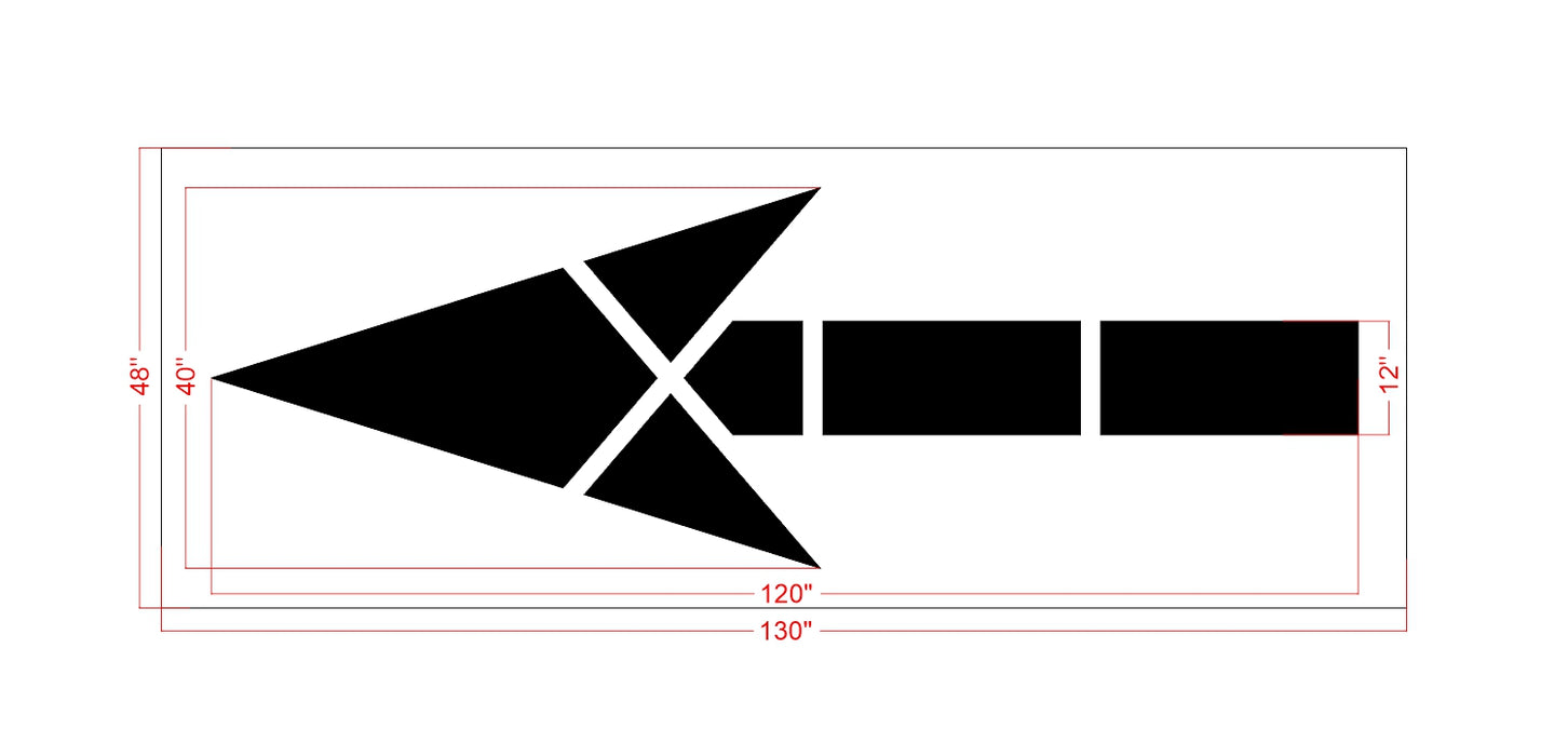 120" Texas DOT Straight Arrow Stencil - 1-800-Stencil