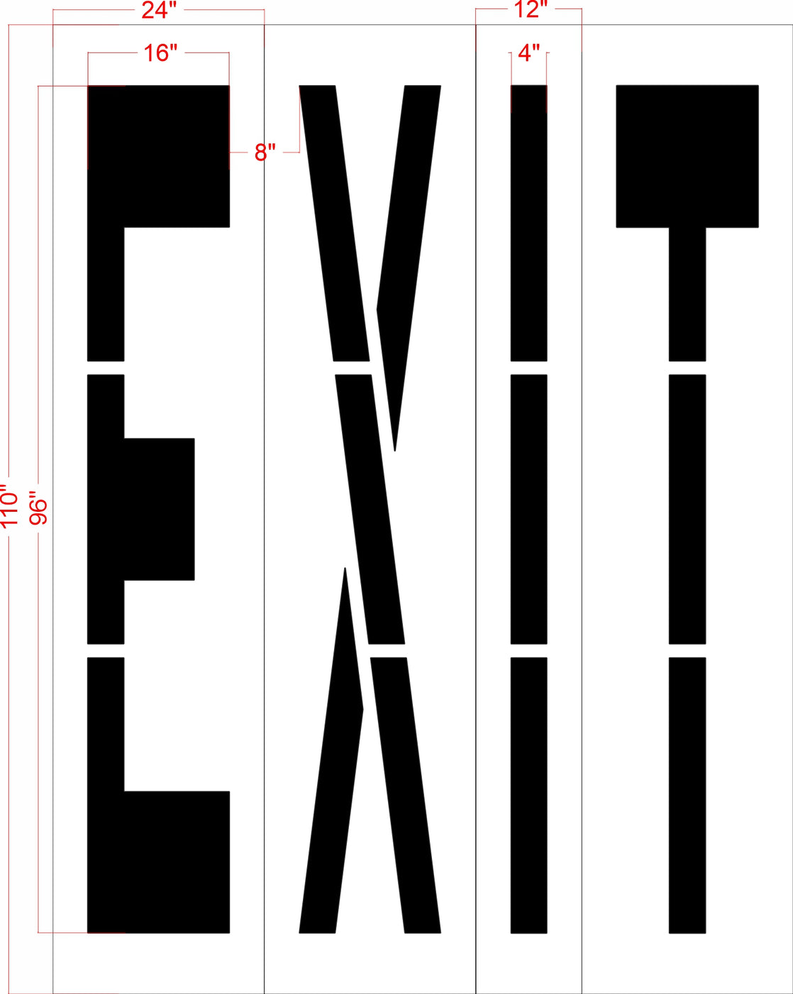 96" Texas DOT EXIT Stencil - 1-800-Stencil