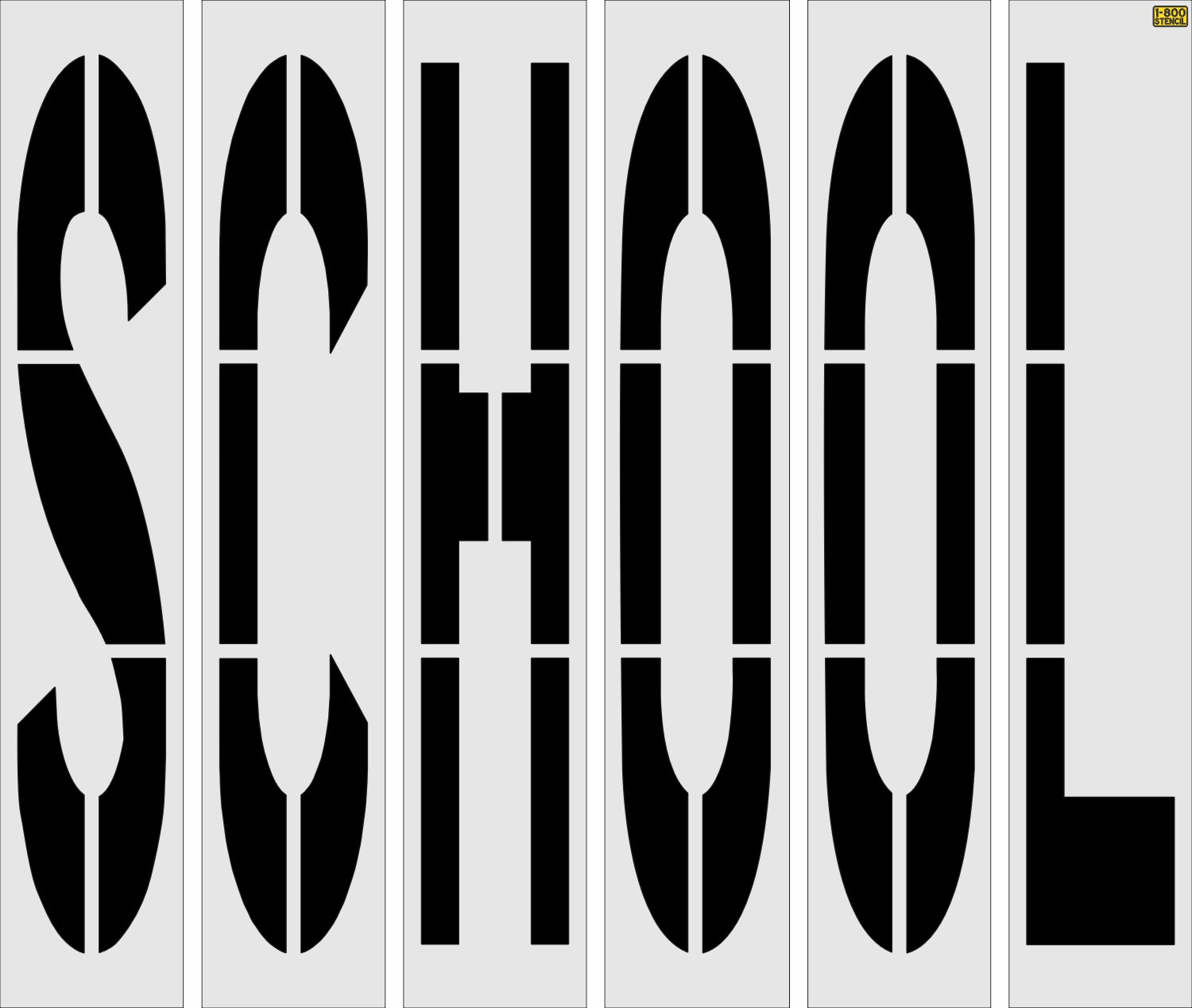 96" Texas DOT SCHOOL Stencil - 1-800-Stencil