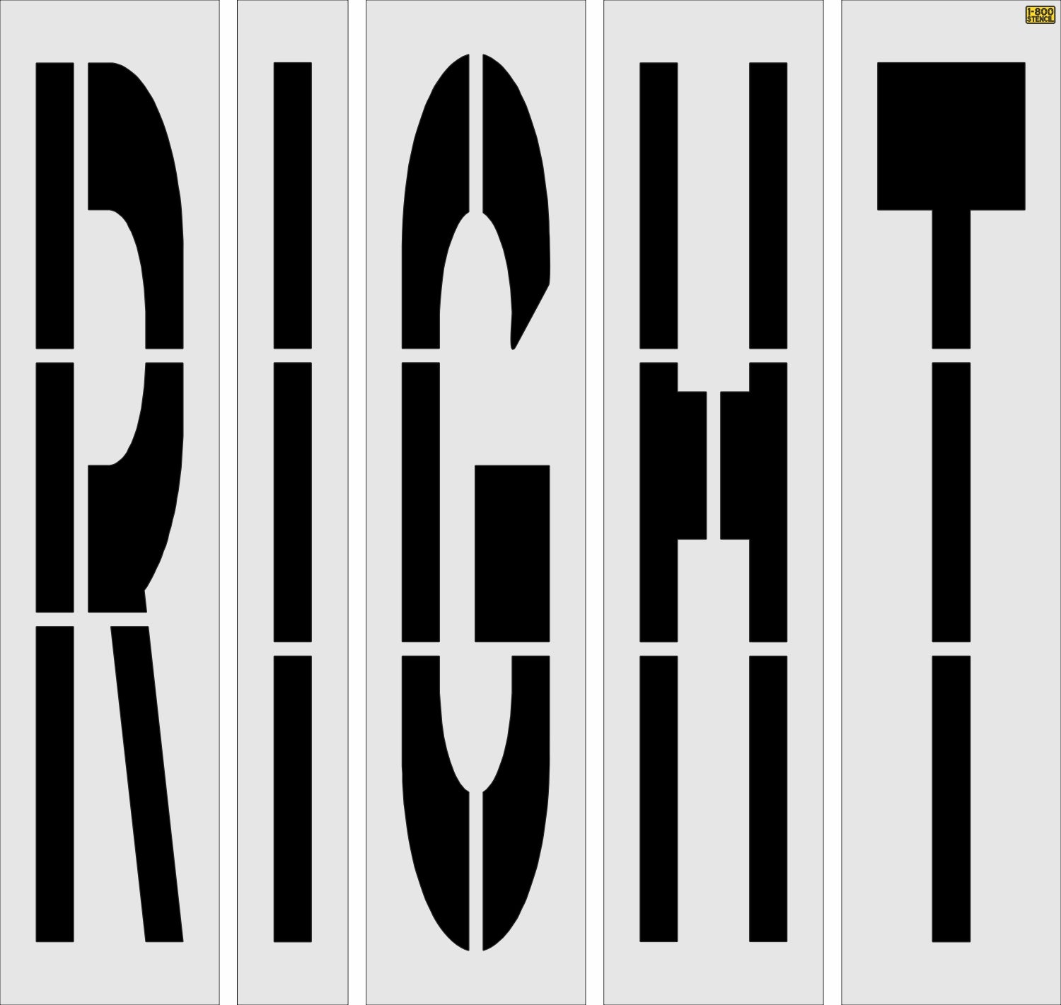 96" Texas DOT RIGHT Stencil - 1-800-Stencil
