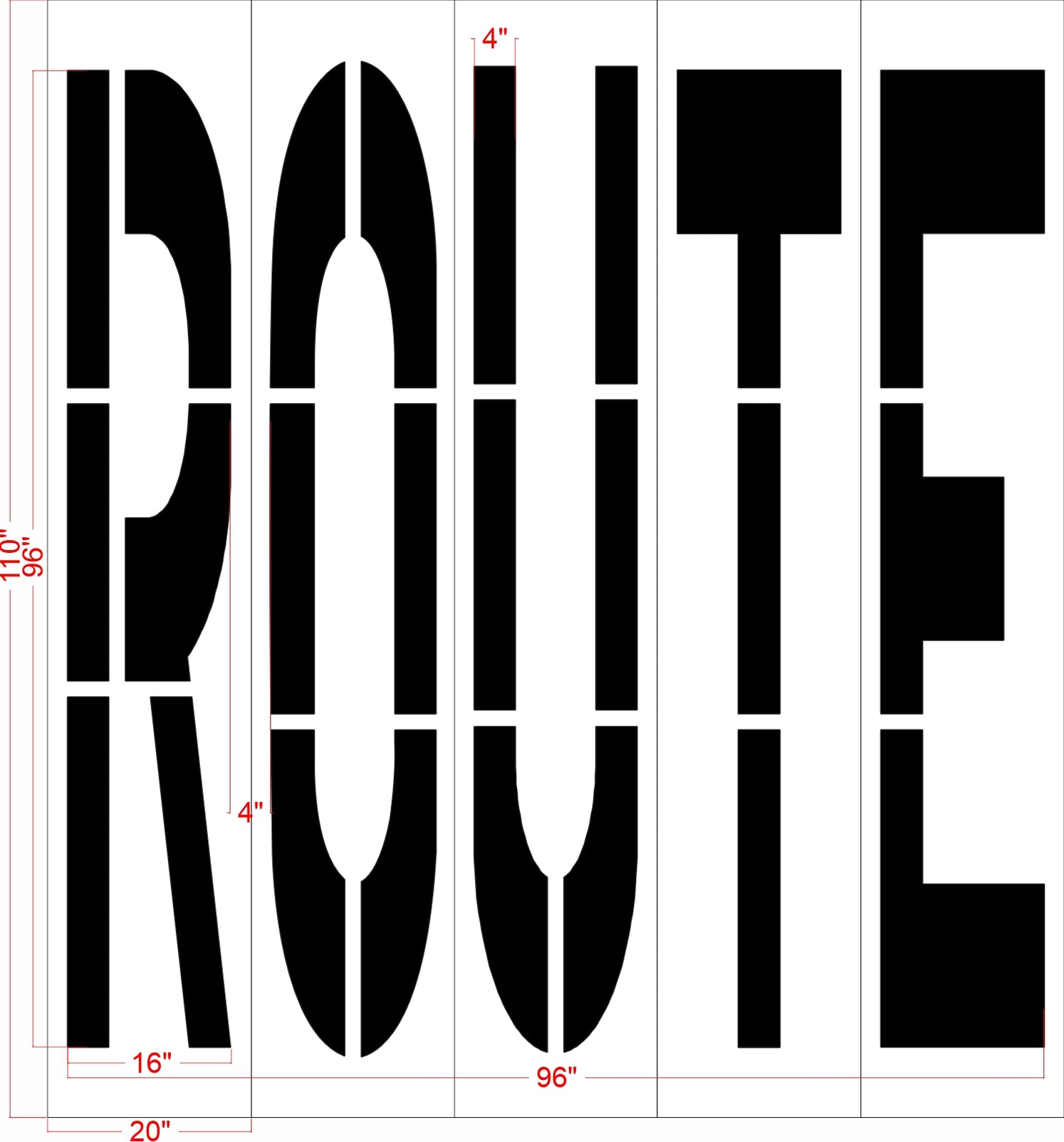 96" Texas DOT ROUTE Stencil - 1-800-Stencil