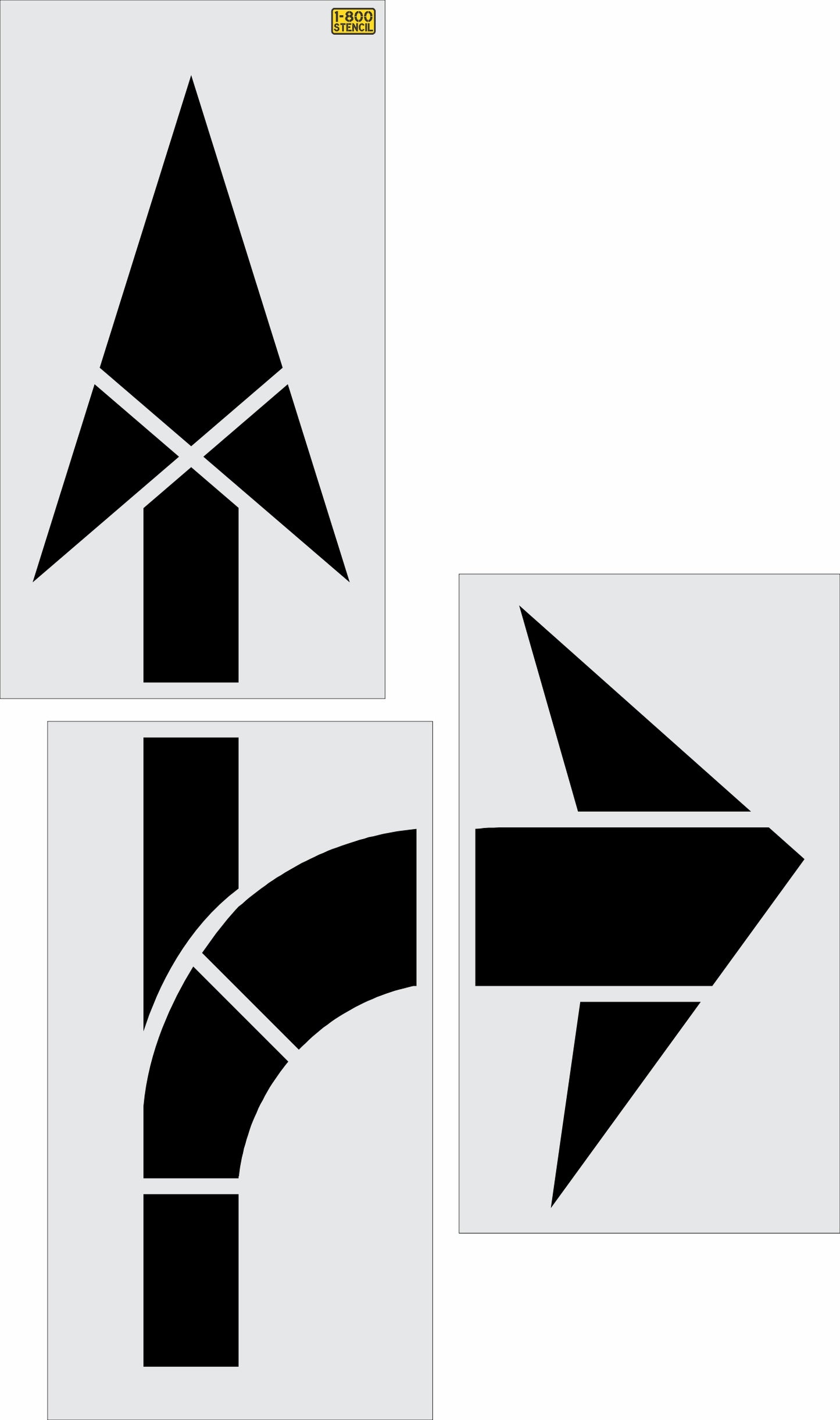 153" Texas DOT Combo Arrow Stencil - 1-800-Stencil