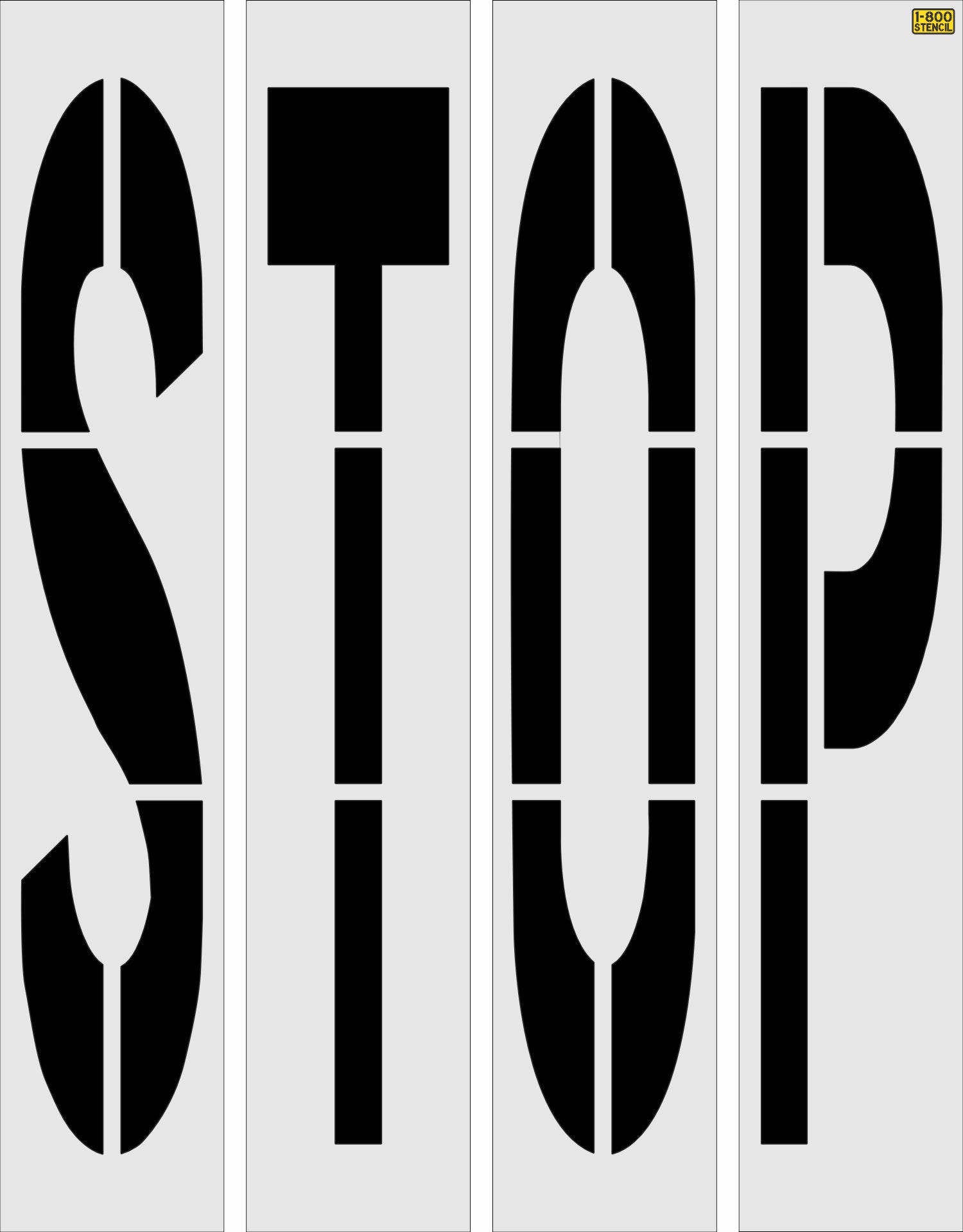 96" Texas DOT STOP Stencil - 1-800-Stencil