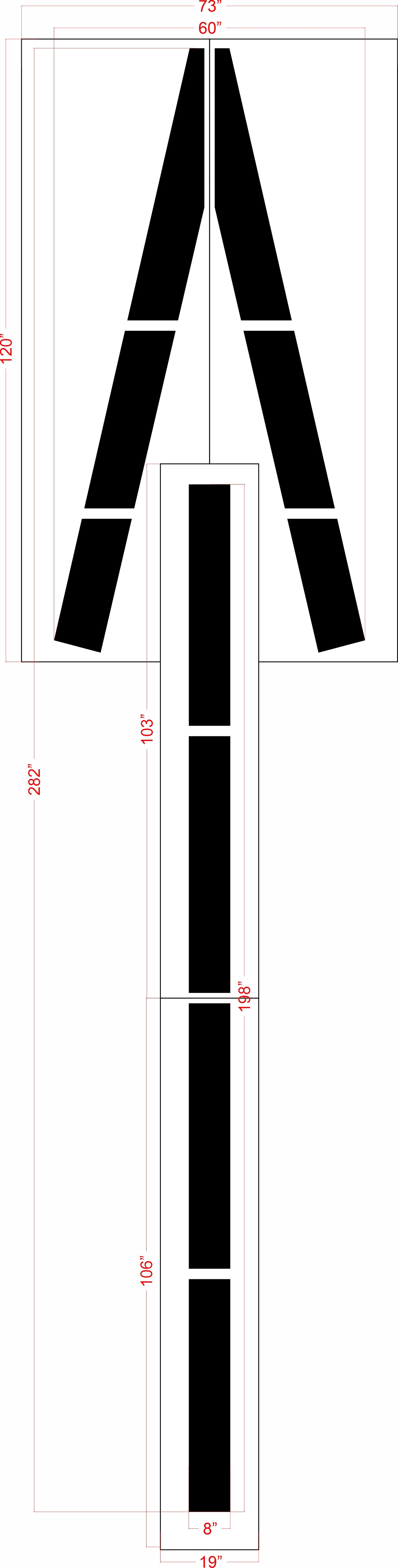 282" Utah DOT Wrong Way Arrow Stencil - 1-800-Stencil
