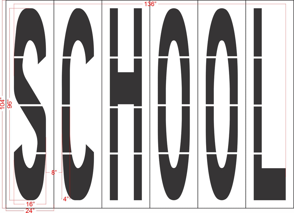 96" Virginia DOT SCHOOL Stencil - 1-800-Stencil
