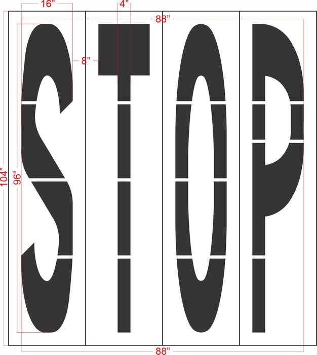 96" Virginia DOT STOP Stencil - 1-800-Stencil