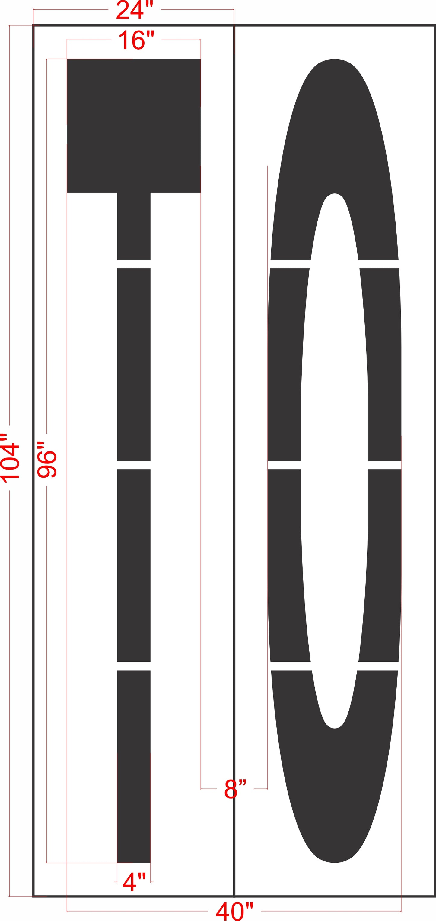 96" Virginia DOT TO Stencil | Parking Lot & Drive-Thru Pavement Marking ...
