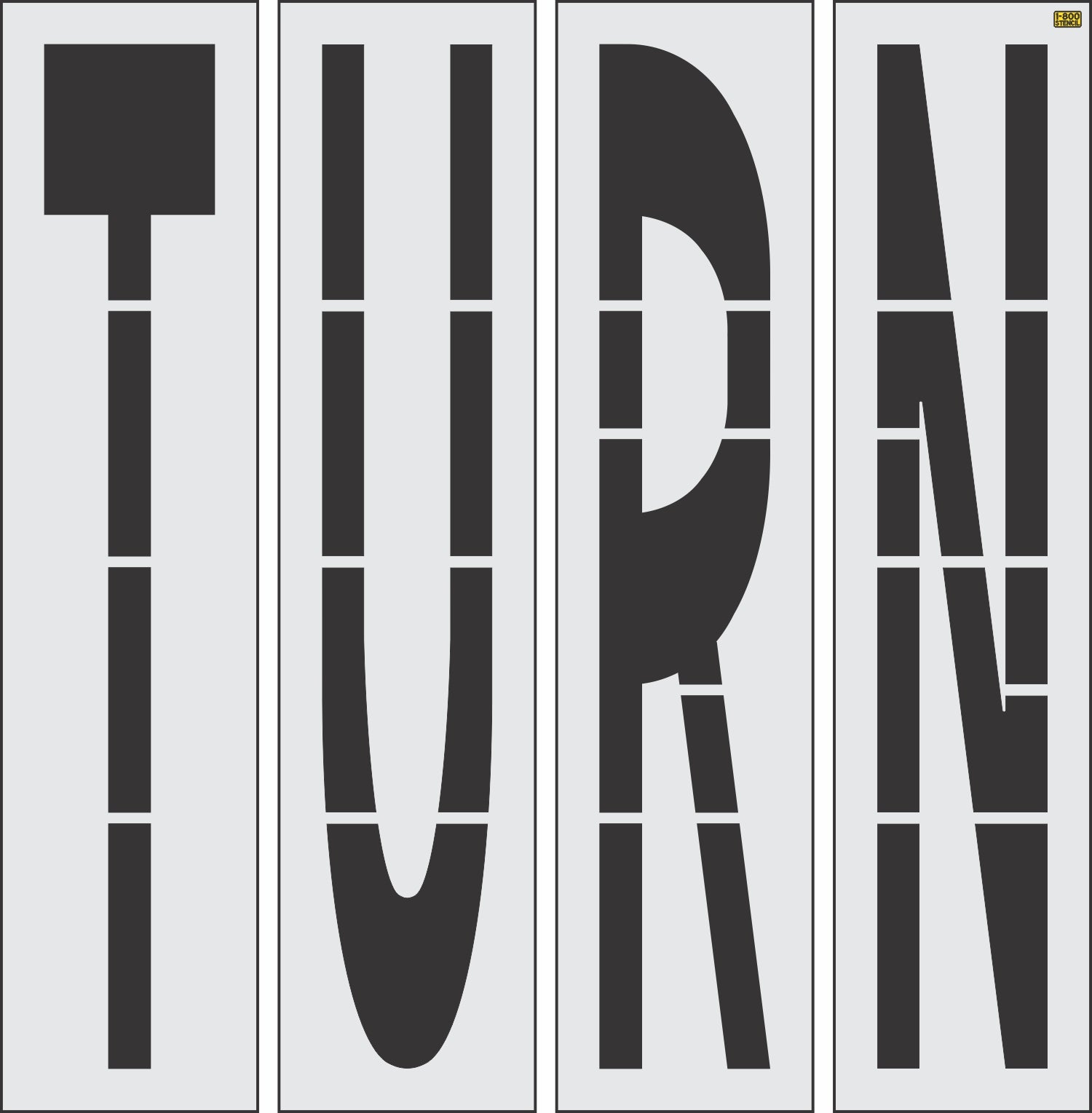 96" Virginia DOT TURN Stencil - 1-800-Stencil