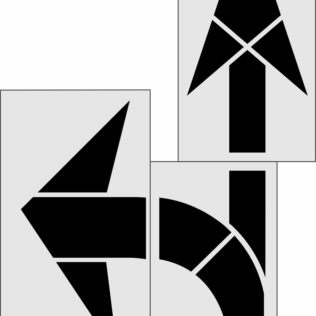 153" Virginia DOT Combo Arrow Stencil — 1-800-Stencil