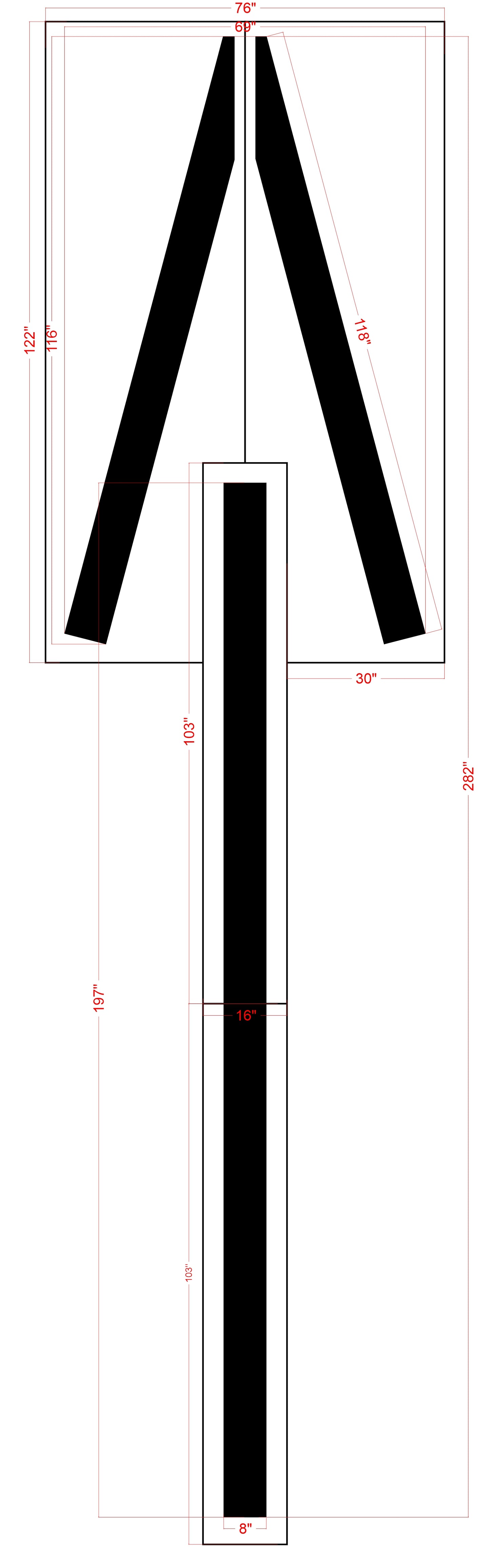 282" Virginia DOT Wrong Way Arrow Stencil