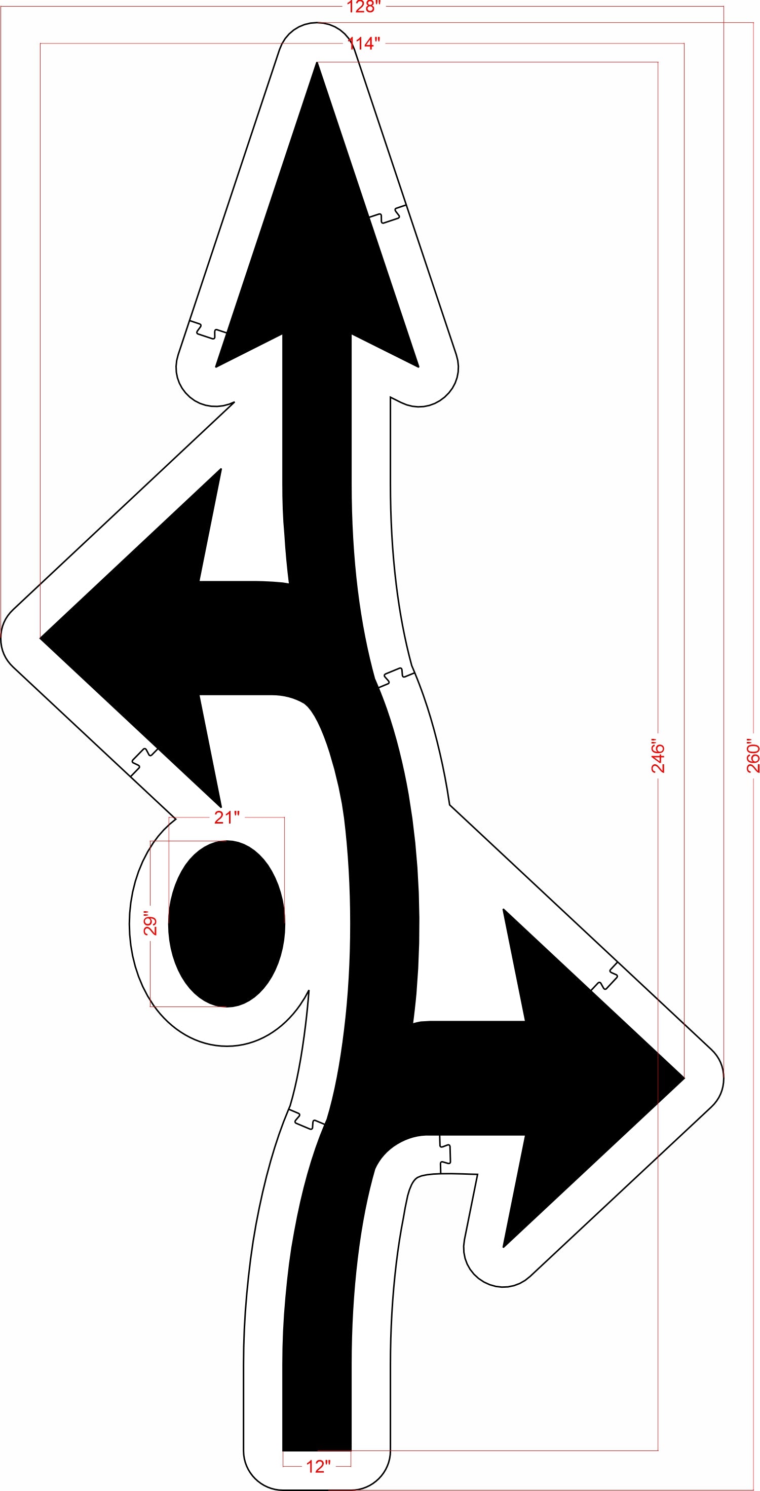 246" Virginia DOT Roundabout Arrow Stencil
