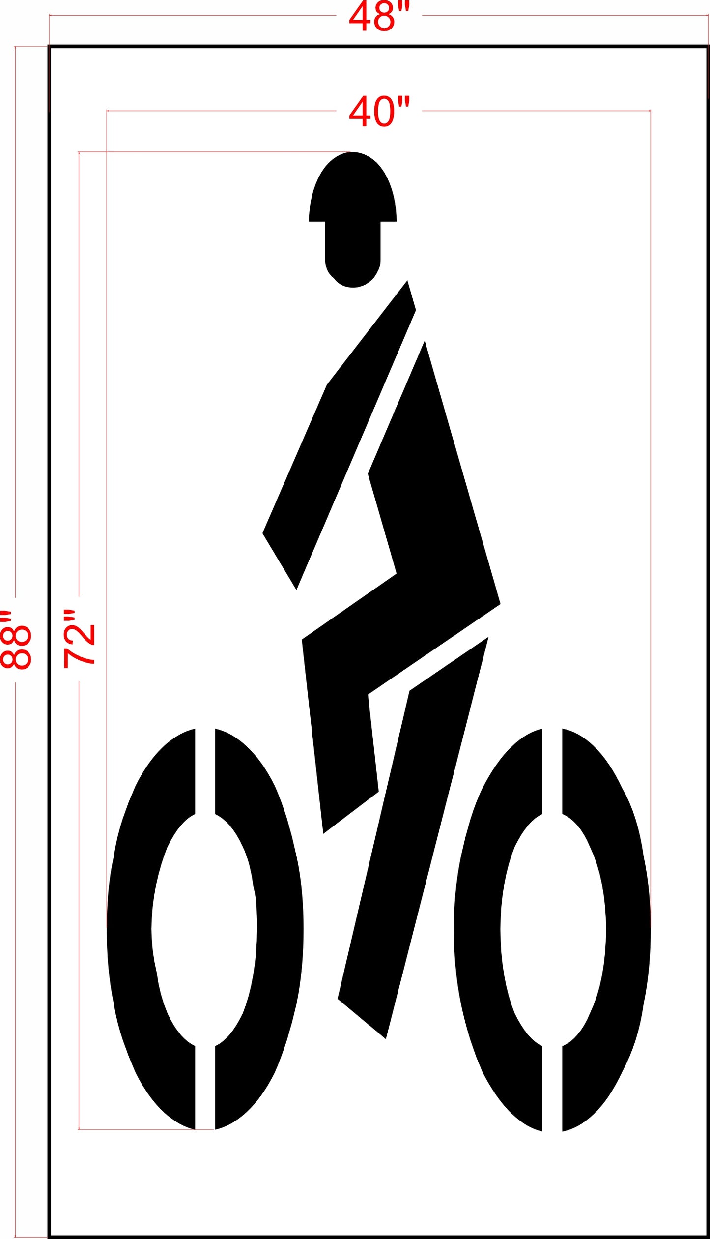 72" Virginia DOT Bike Rider Stencil - 1-800-Stencil