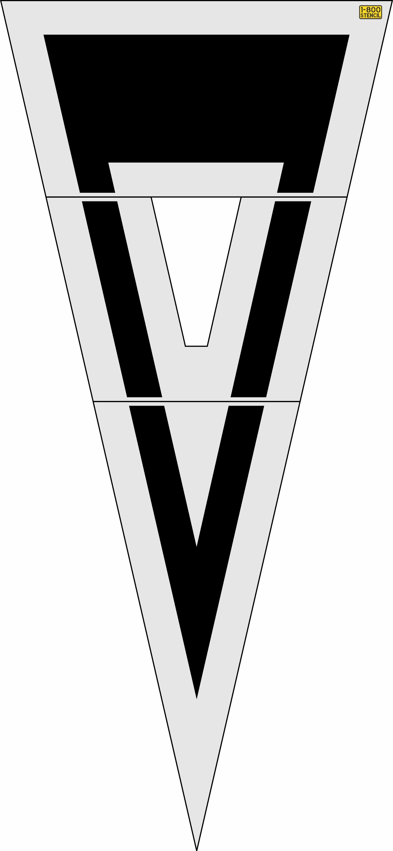 156" Virginia DOT Yield Symbol Stencil - 1-800-Stencil