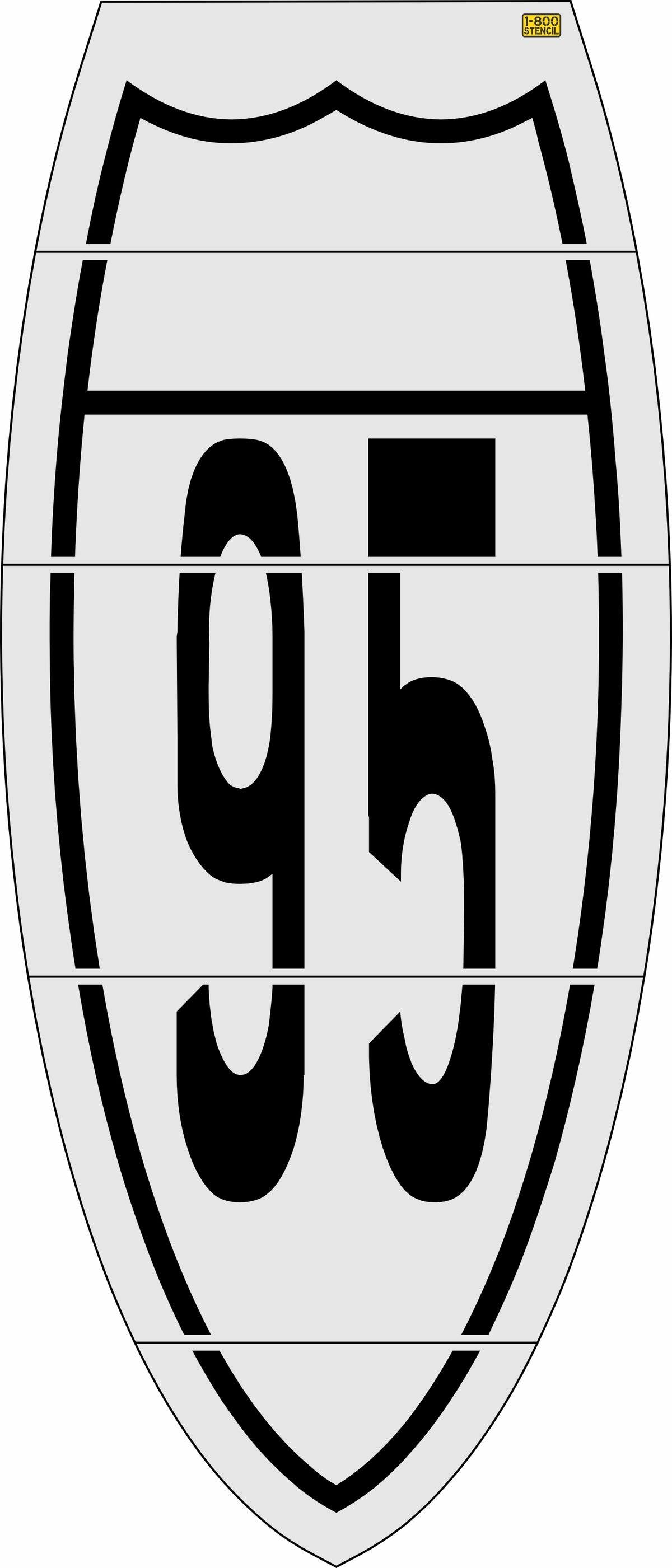 180" Virginia DOT State Interstate Shield Stencil — 1-800-Stencil