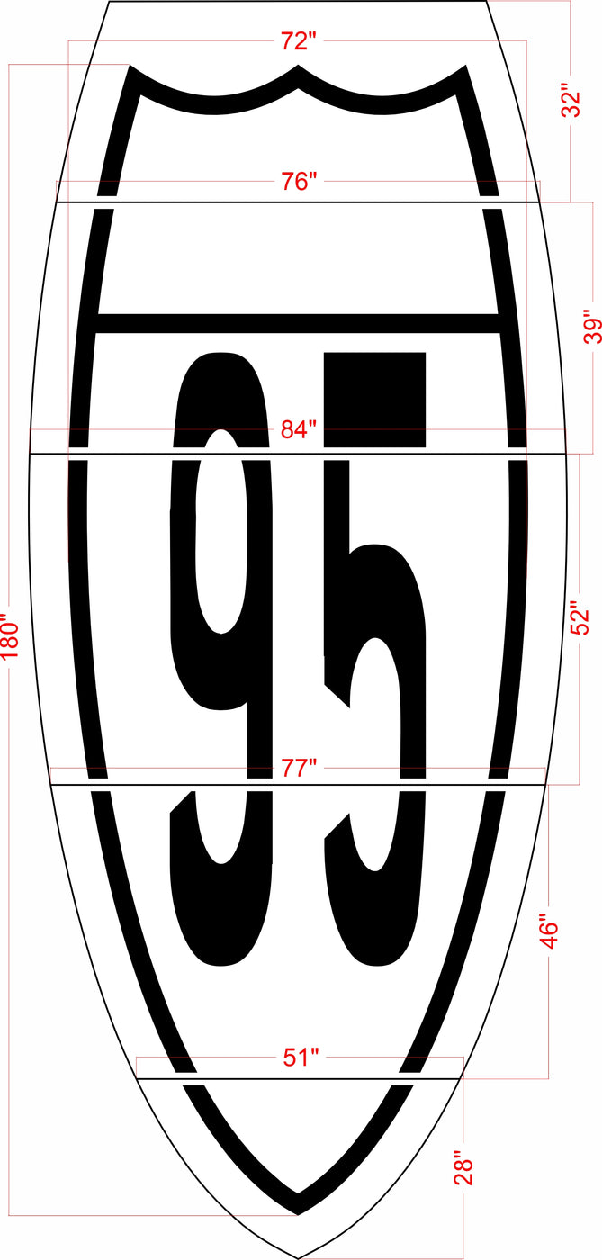 180" Virginia DOT State Interstate Shield Stencil - 1-800-Stencil