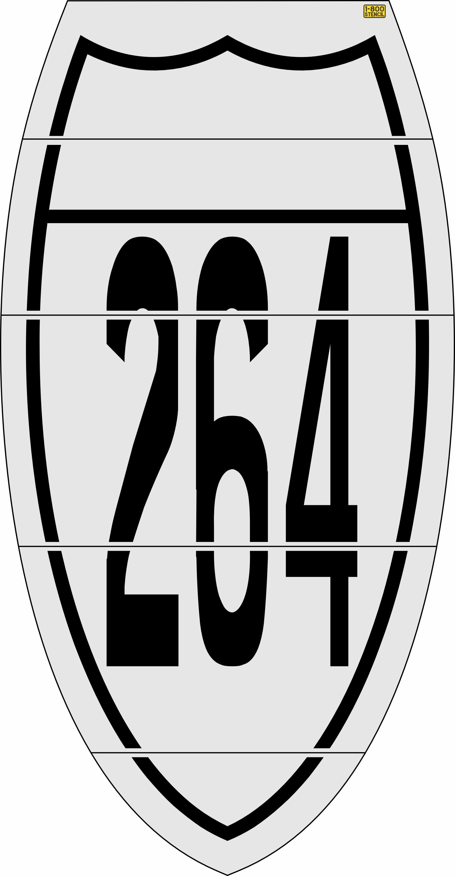180" Virginia DOT 264 State Interstate Shield Stencil - 1-800-Stencil