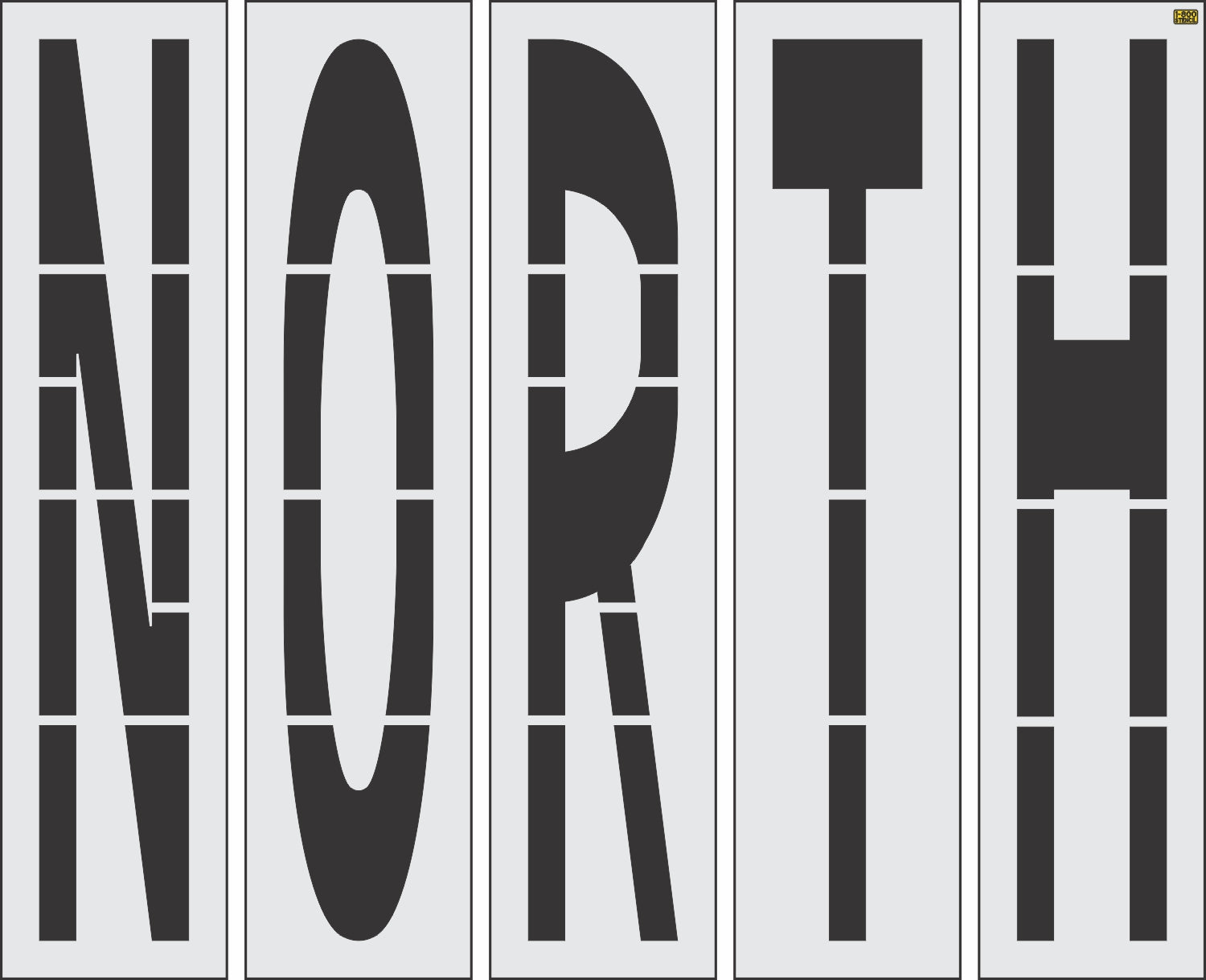 96" Virginia DOT NORTH Stencil - 5/64" (.080") 5052 Aluminum - 1-800 ...