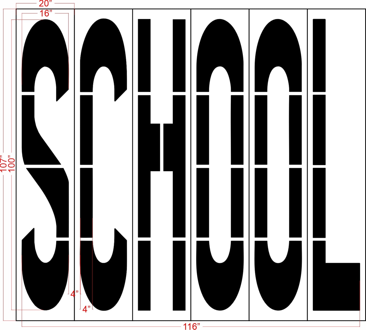 100" Vermont DOT SCHOOL Stencil - 1-800-Stencil