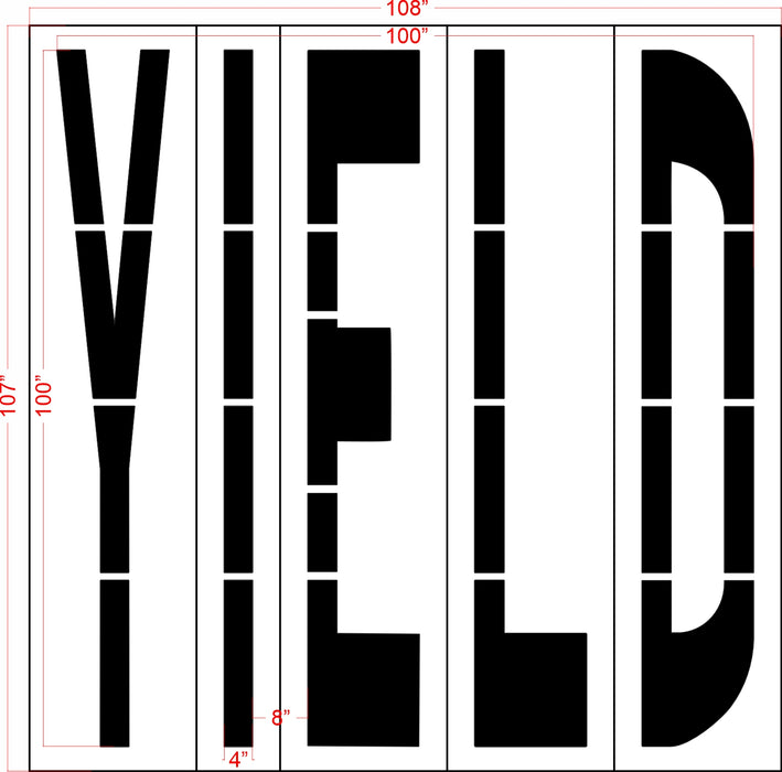 100" Vermont DOT YIELD Stencil - 1-800-Stencil
