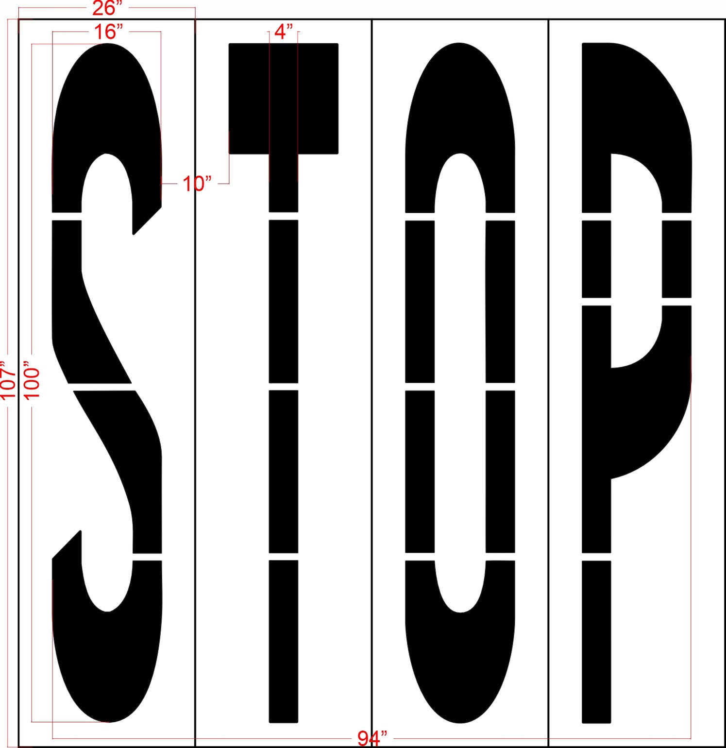 100" Vermont DOT STOP Stencil - 1-800-Stencil