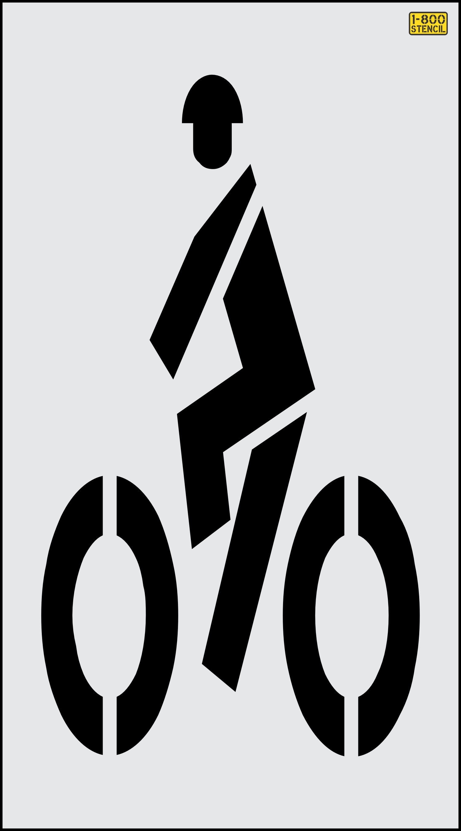 72" Vermont DOT Bike Lane Symbol Stencil - 1/8" (.125") PRO-Grade LDPE ...