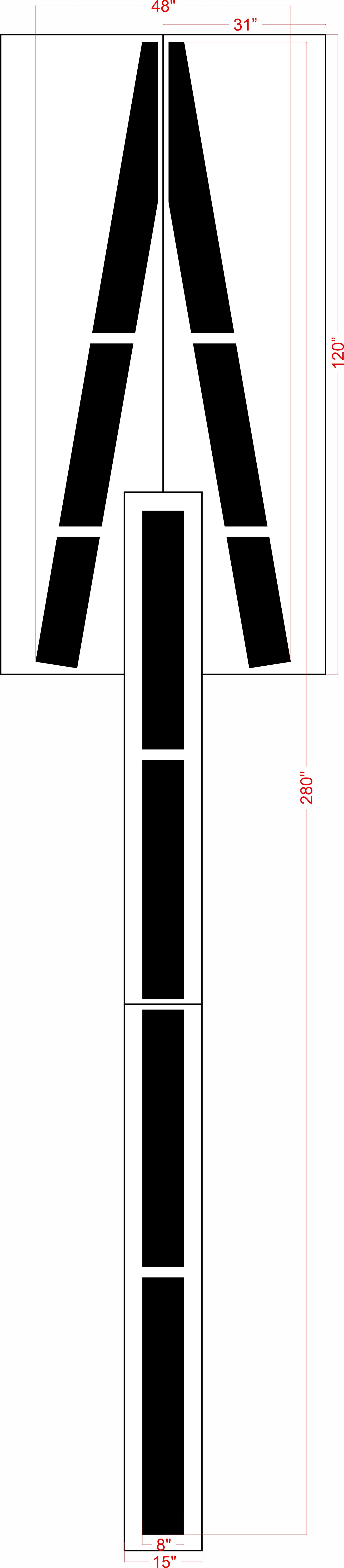 280" Washington DOT Wrong Way Arrow Stencil - 1-800-Stencil