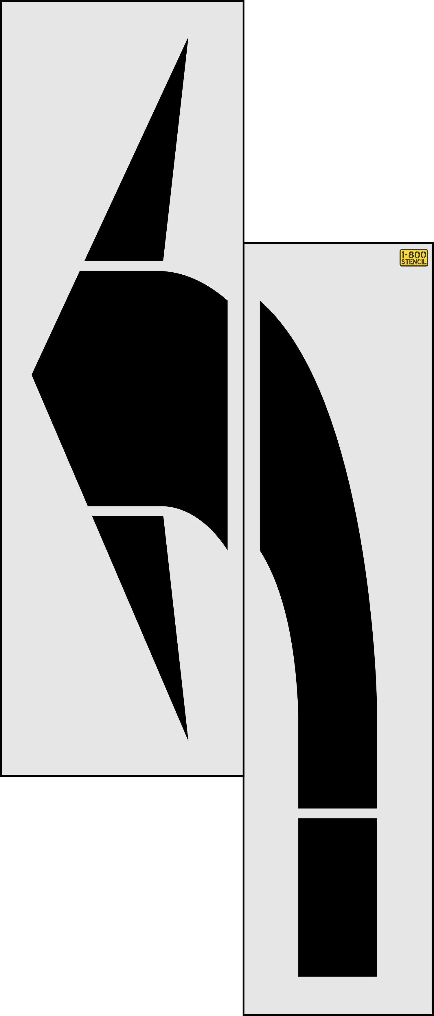144" Washington DOT Elongated Turn Arrow Stencil | Parking Lot & Drive ...