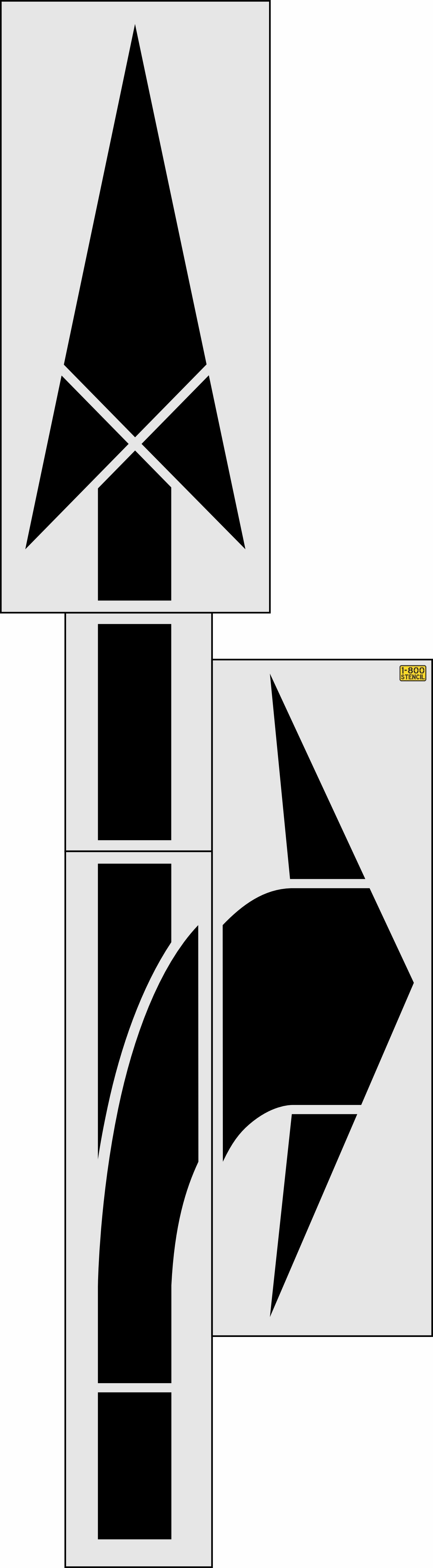 240" Washington DOT Elongated Combo Arrow Stencil - 1-800-Stencil