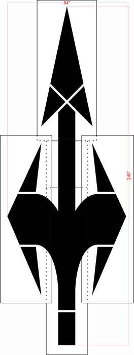 240" Washington DOT Elongated Three Way Arrow Stencil - 1-800-Stencil
