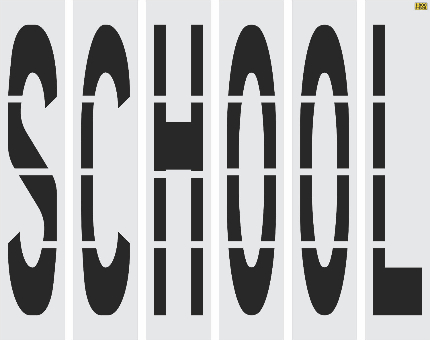 72" Washington DOT SCHOOL Stencil - 1-800-Stencil
