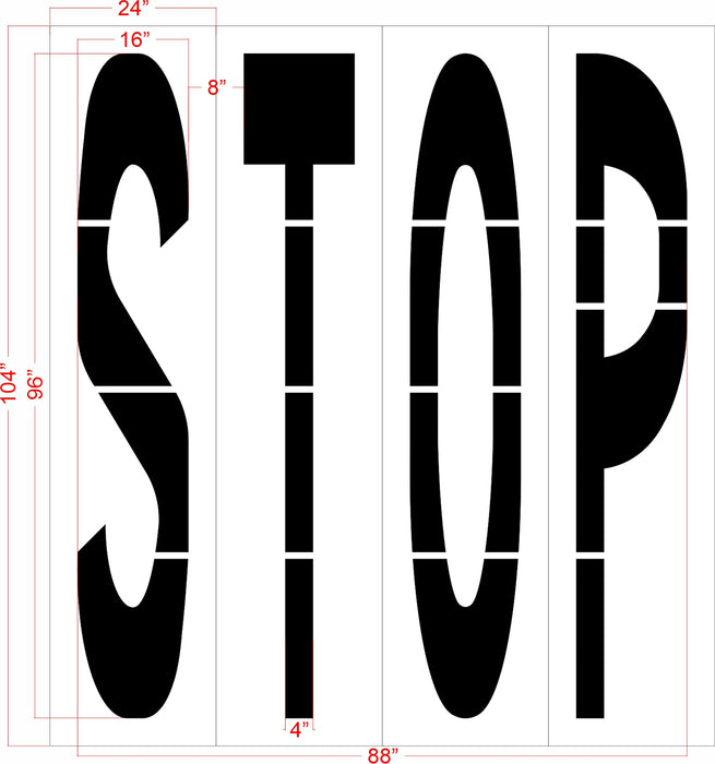 96" Washington DOT STOP Stencil - 1-800-Stencil