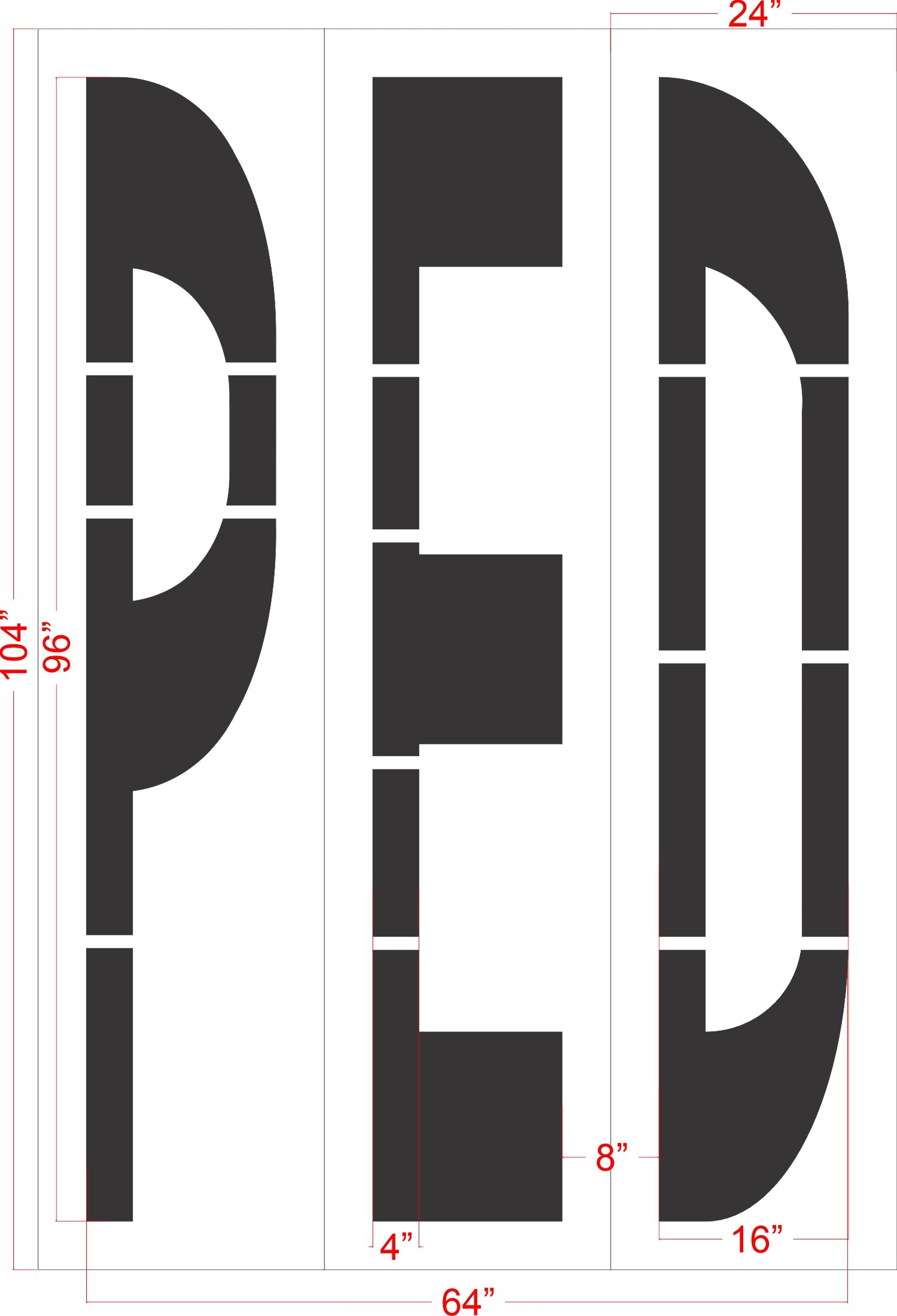 96" Washington DOT PED Stencil - 1-800-Stencil