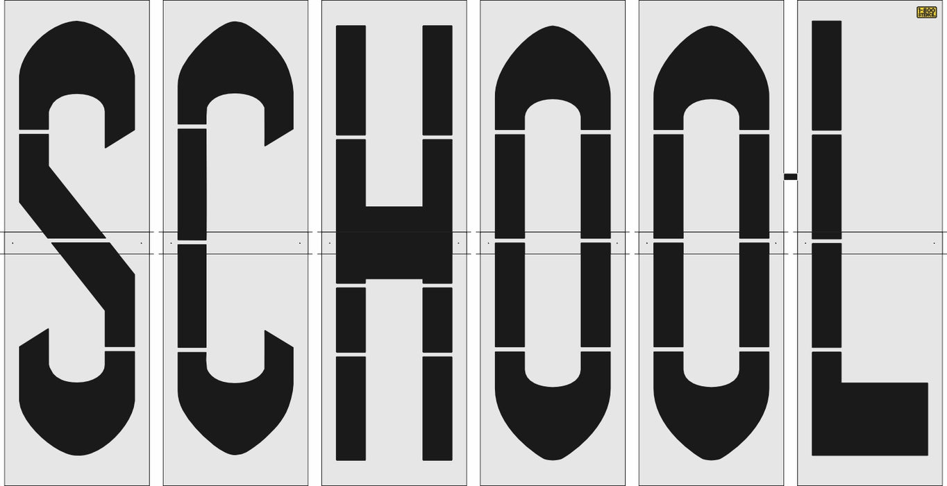 120" Wisconsin DOT SCHOOL Stencil — 1-800-Stencil