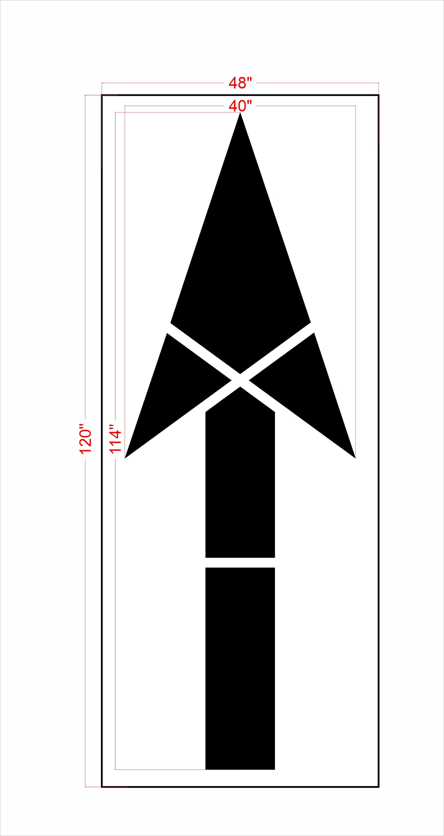 114" Wisconsin DOT Straight Arrow Stencil - 1-800-Stencil