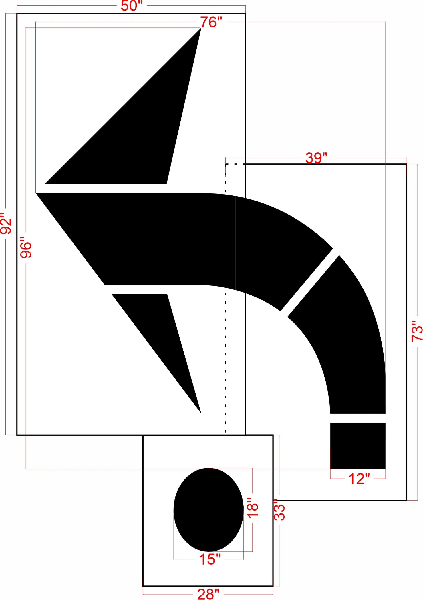 Wisconsin DOT Roundabout Arrows Stencil - 1-800-Stencil