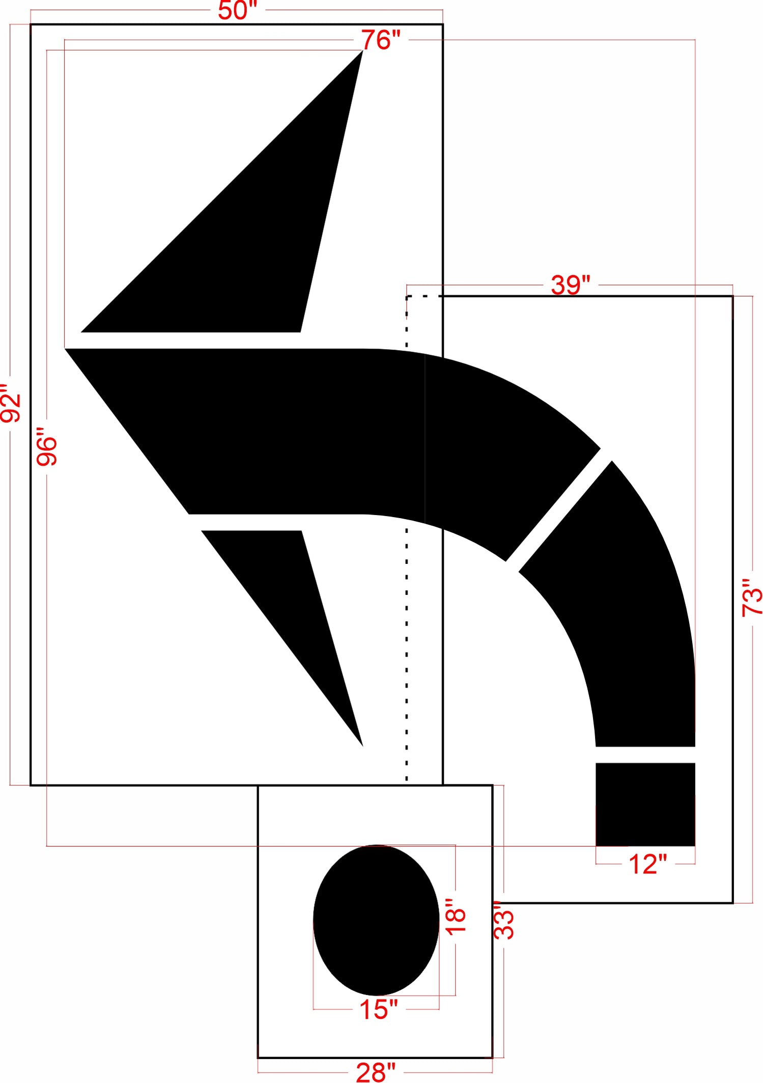 Wisconsin DOT Roundabout Arrows Stencil - 1-800-Stencil