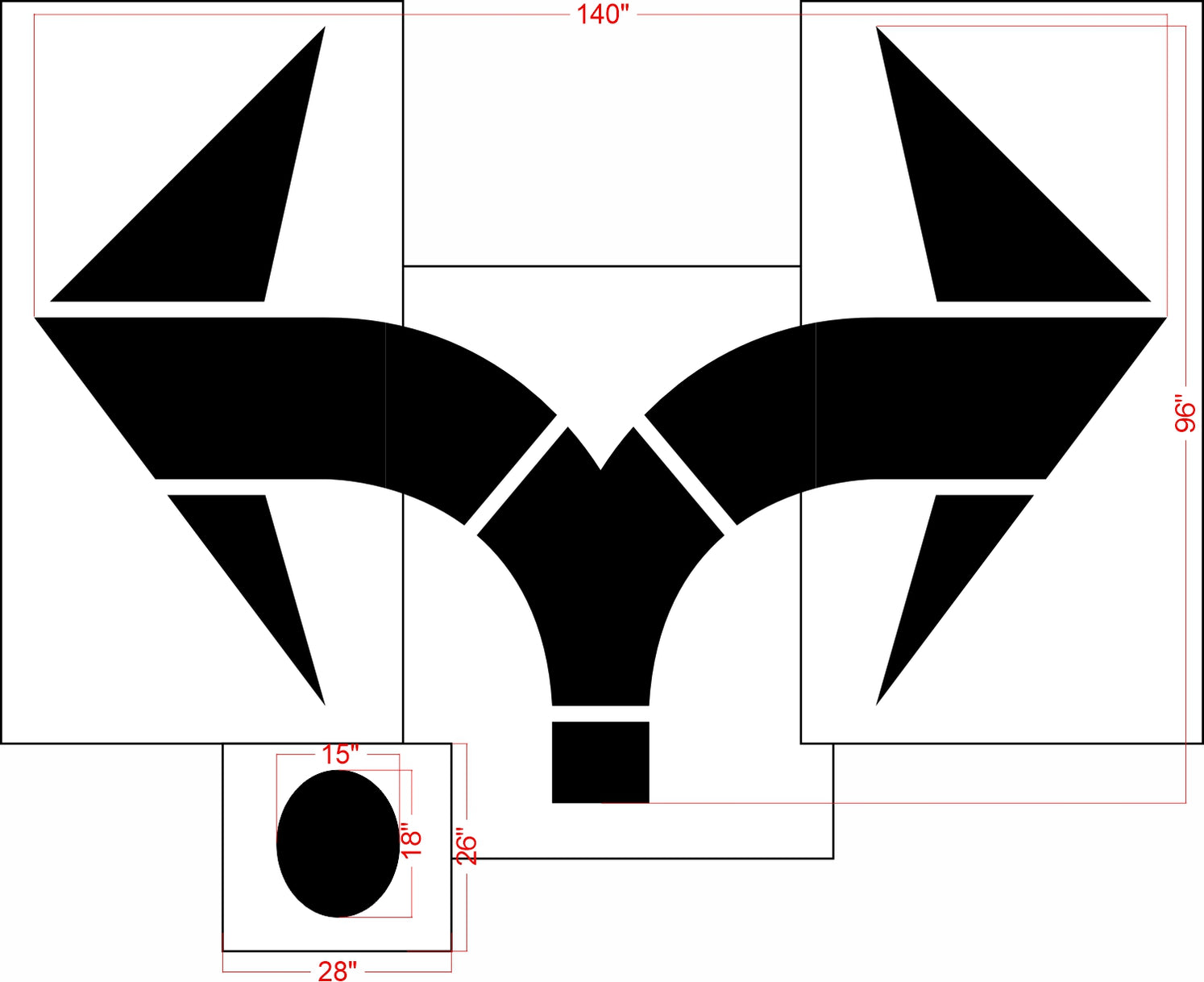 Wisconsin DOT Roundabout Arrows Stencil - 1-800-Stencil