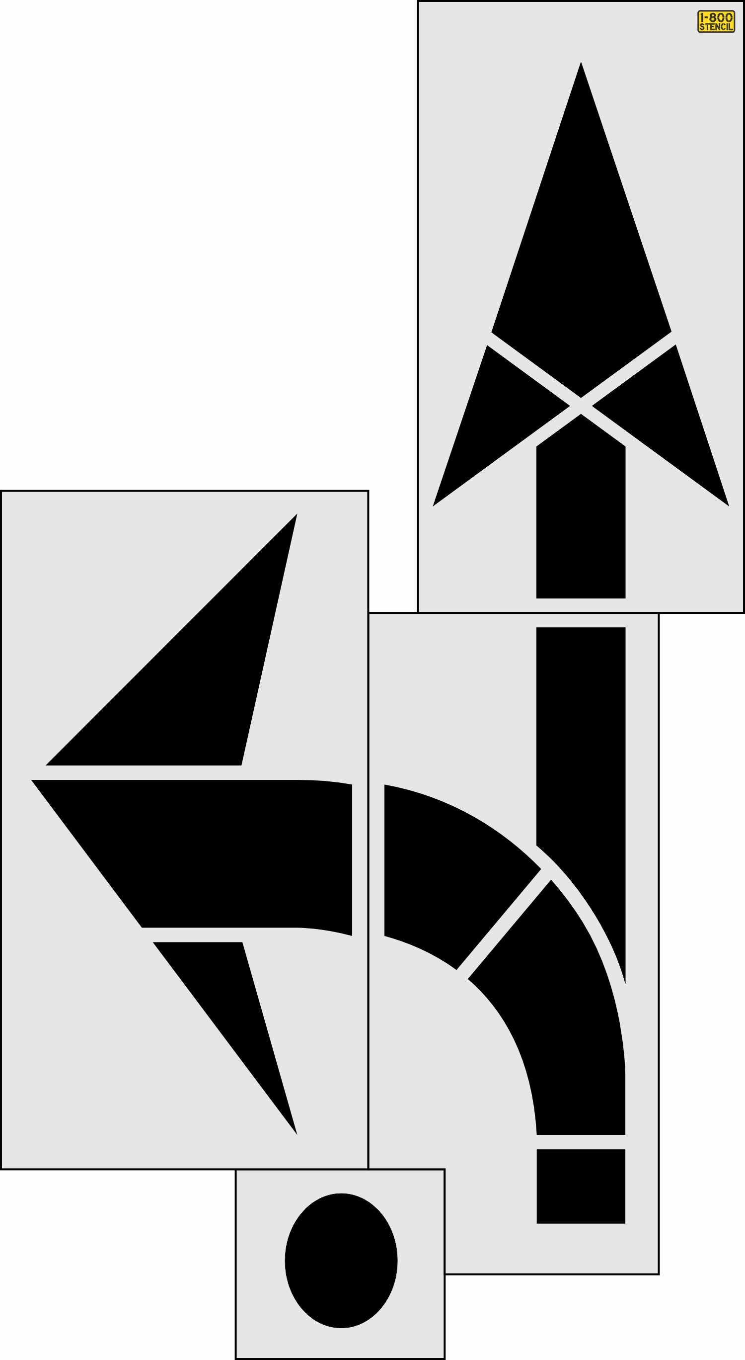 Wisconsin DOT Roundabout Arrows Stencil - 1/8" (.125") PRO-Grade LDPE ...