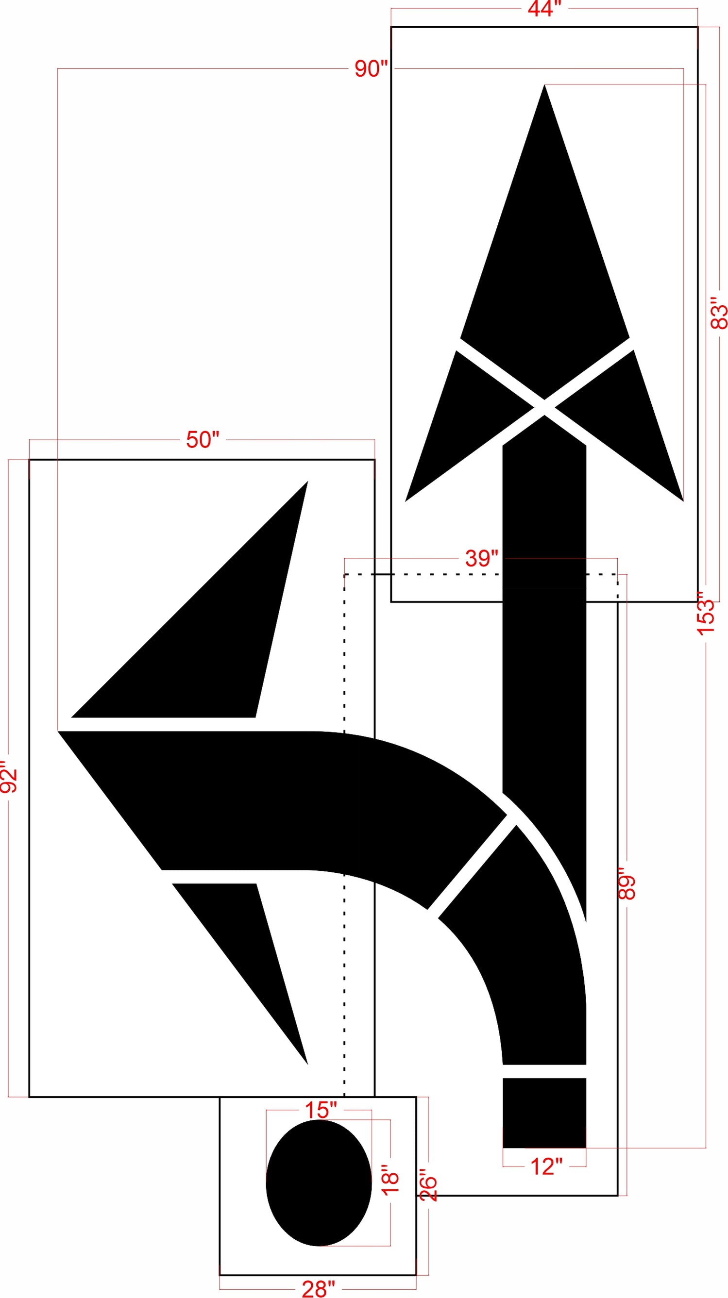 Wisconsin DOT Roundabout Arrows Stencil - 1-800-Stencil