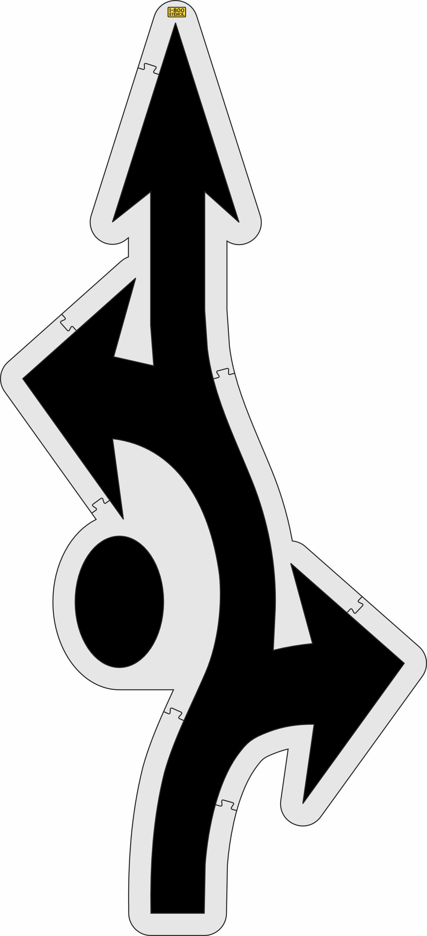 West Virginia DOT Roundabout Arrows Stencil - 1-800-Stencil