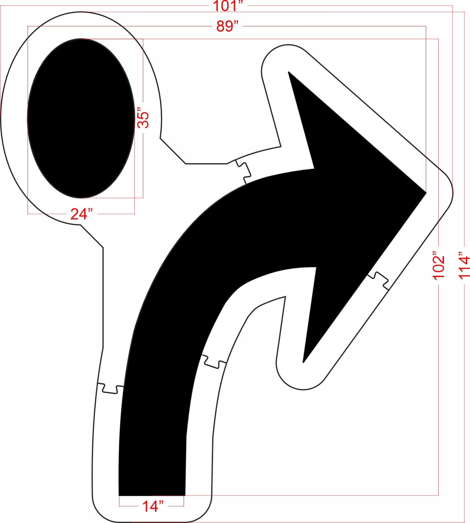 West Virginia DOT Roundabout Arrows Stencil - 1-800-Stencil