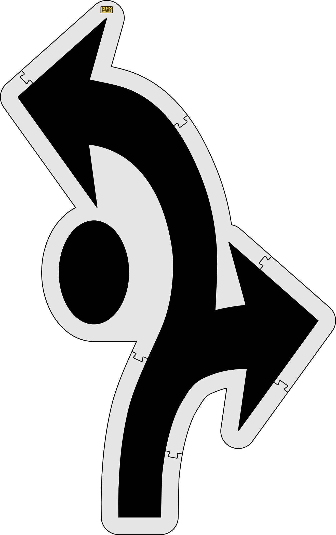 West Virginia DOT Roundabout Arrows Stencil - 1-800-Stencil