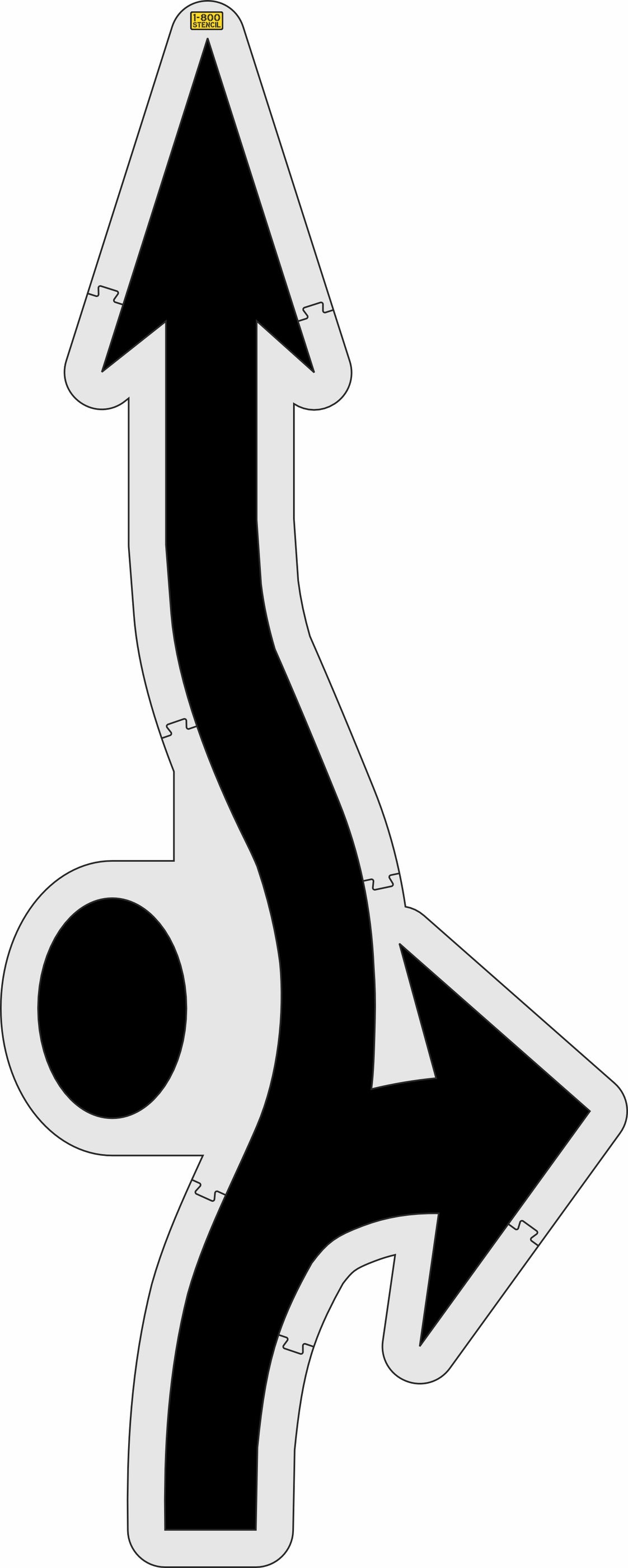 West Virginia DOT Roundabout Arrows Stencil - 1-800-Stencil