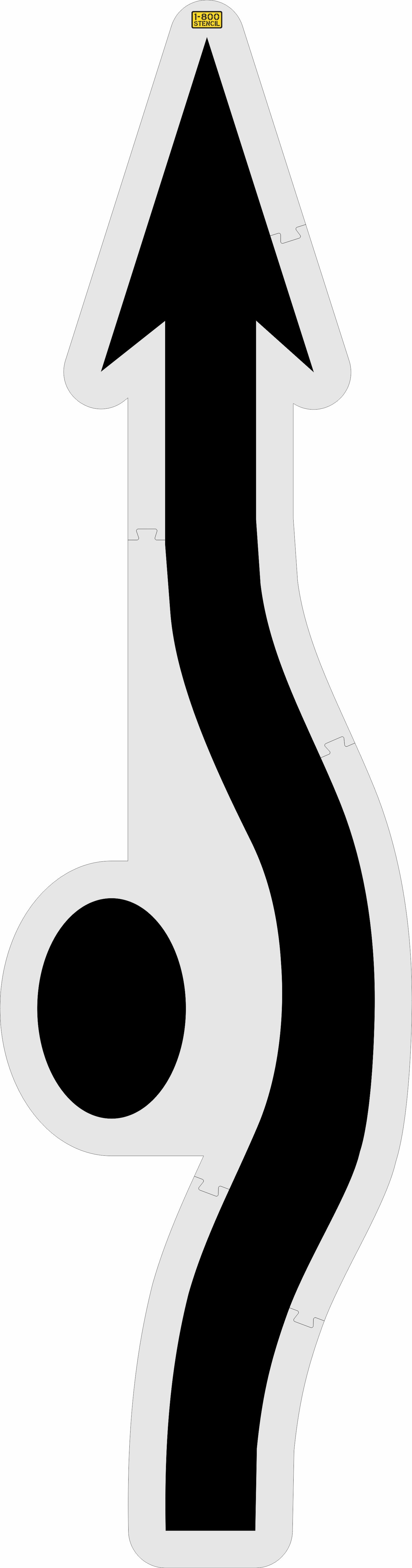 West Virginia DOT Roundabout Arrows Stencil - 1/16" (.063") Light-Duty ...