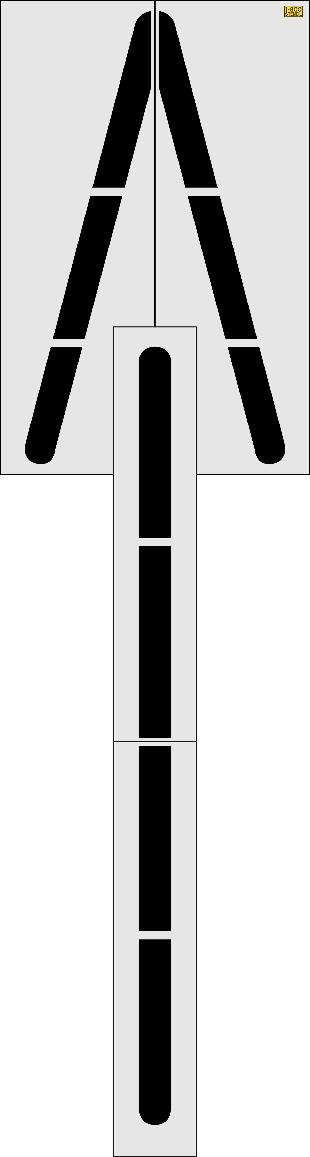 282" Wyoming DOT Wrong Way Arrow Stencil — 1-800-Stencil